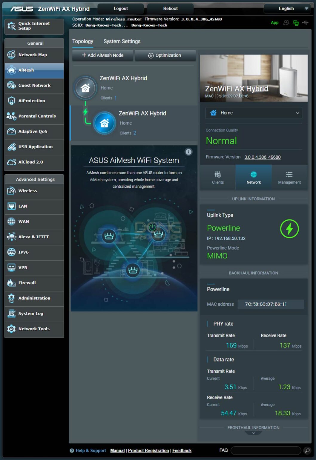 ASUS ZenWiFi AX Hybrid (XP4) Review: 1st Powerline AiMesh | Dong Knows Tech