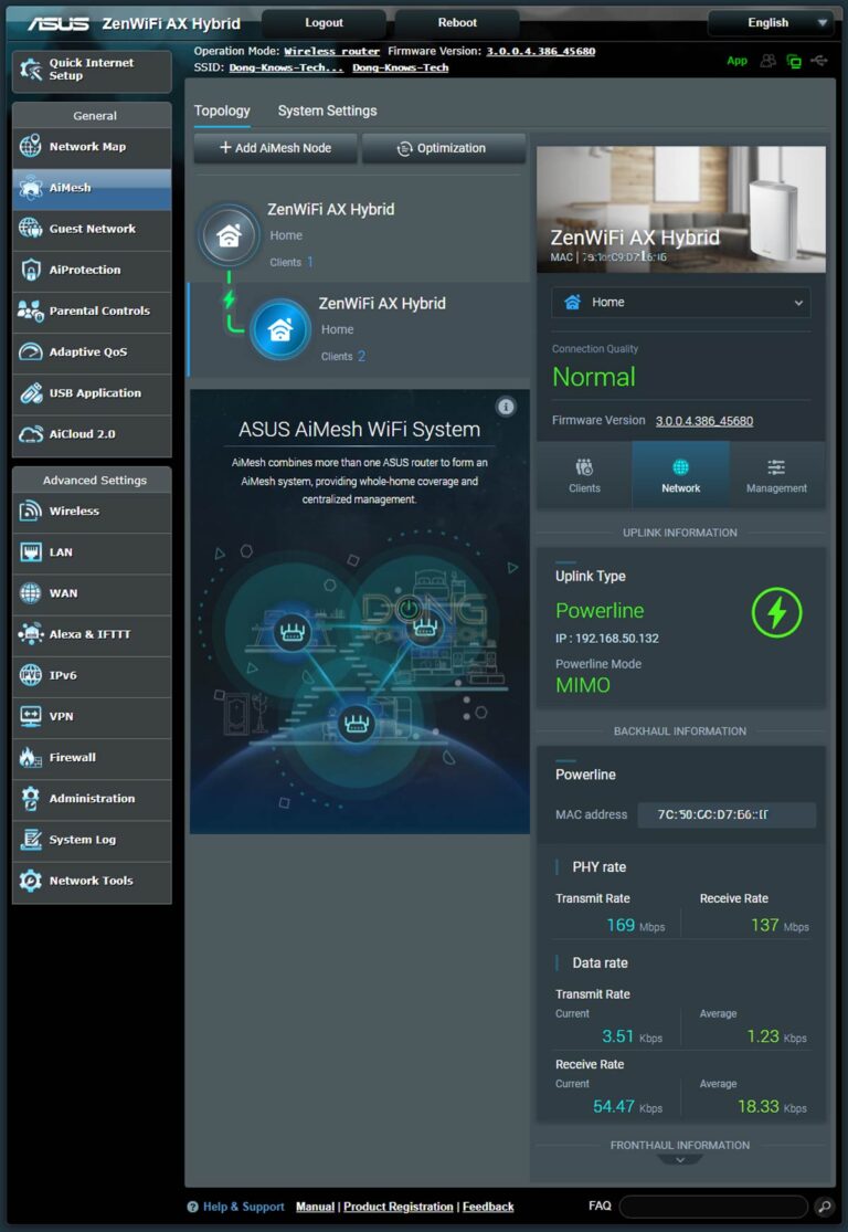 ASUS ZenWiFi AX Hybrid (XP4) Review: 1st Powerline AiMesh | Dong Knows Tech