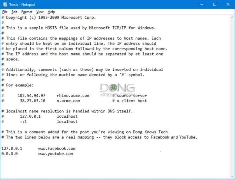 HOSTS File 101: Solid Site Blocking Tool | Dong Knows Tech