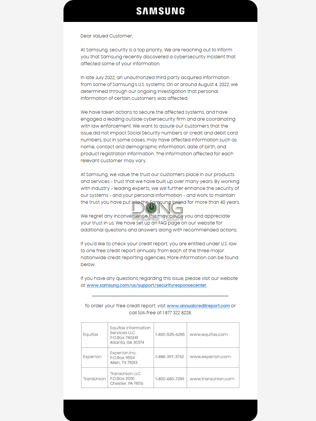Samsung Discloses Dreadful Data Breach, 2nd of the Year | Dong Knows Tech