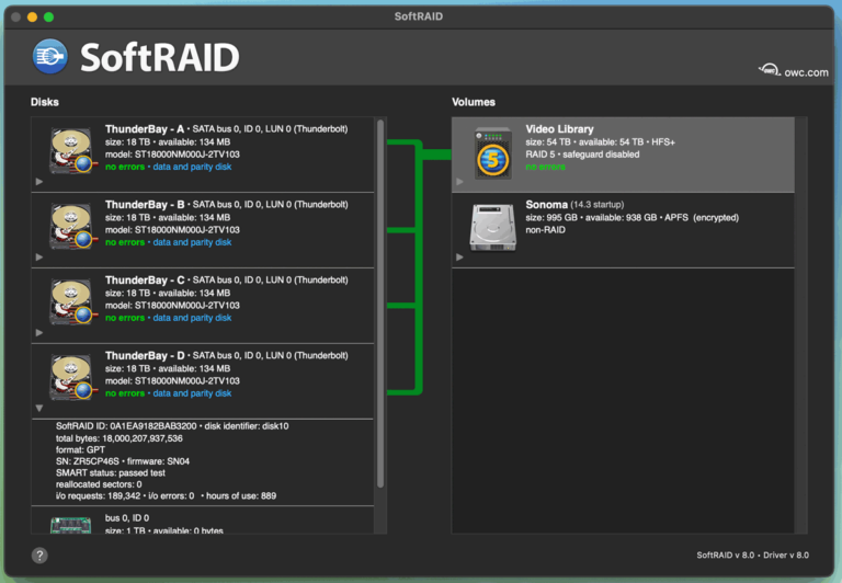 OWC SoftRAID 8: Cool RAID Software Gets a Free Tier | Dong Knows Tech